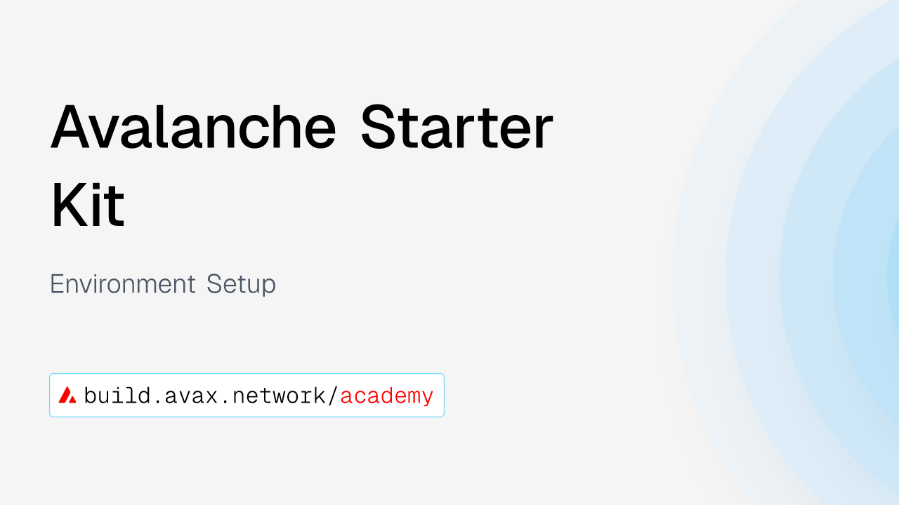 Avalanche Starter Kit | Avalanche Builder Hub